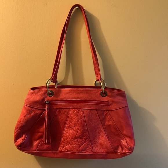Vera Pelle | Bags | Vera Pelle Red Leather Shoulder Bag Made In Italy ...